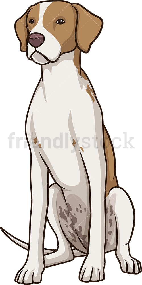 Cute Pointer Puppy Cartoon Clipart Vector - FriendlyStock