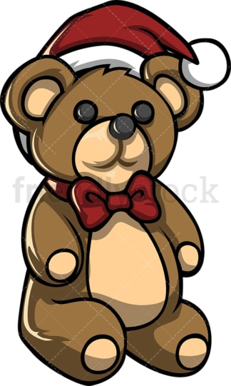 Teddy Bear With Santa Hat Cartoon Vector Clipart - FriendlyStock