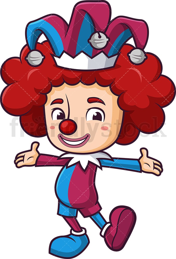 Happy Jester Cartoon Clipart Vector - FriendlyStock