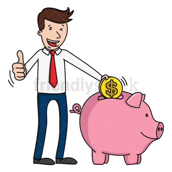 Businessman With Wads Of Cash In Pockets Cartoon Clipart Vector ...