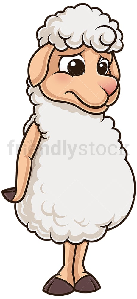 Happy Sheep Cartoon Clipart Vector - FriendlyStock