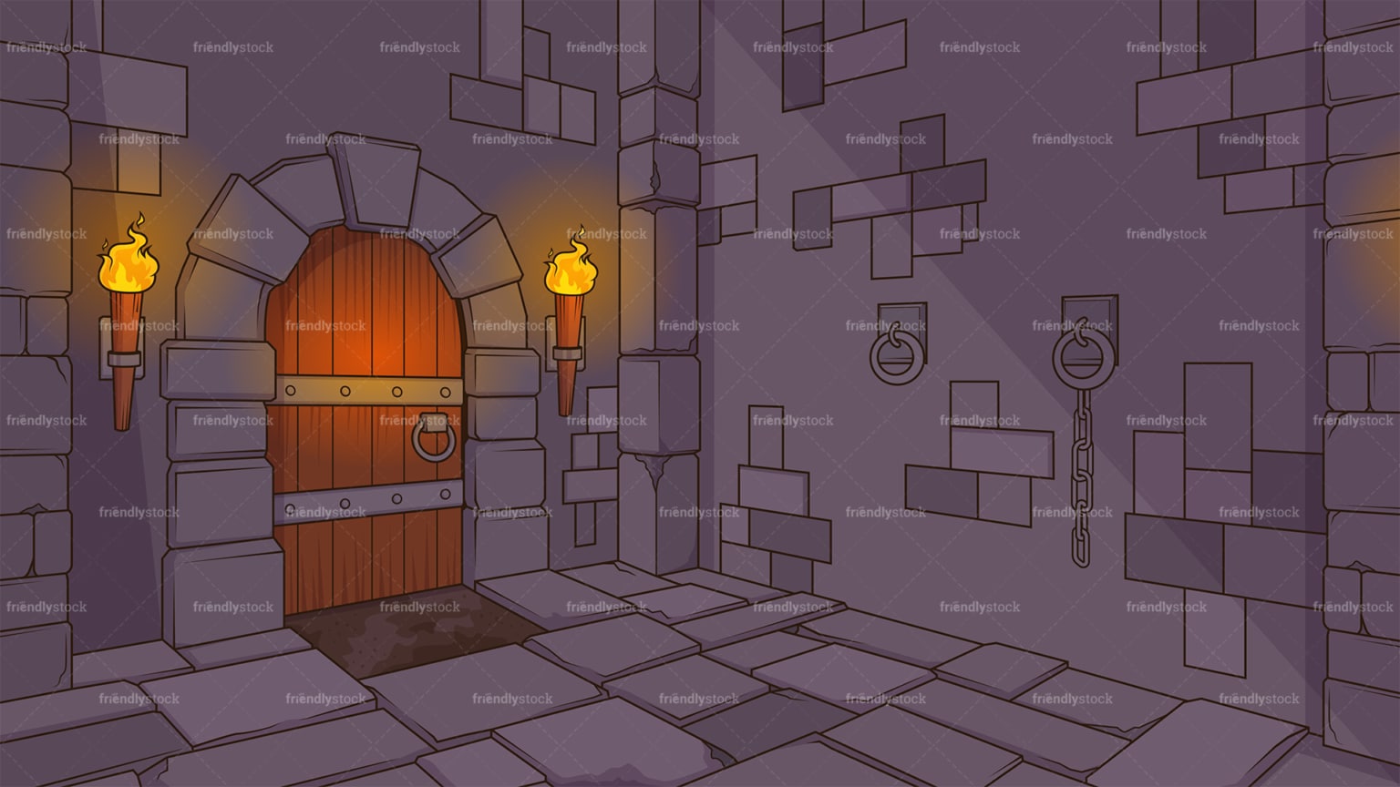 Medieval Dungeon Background Cartoon Vector Clipart - FriendlyStock
