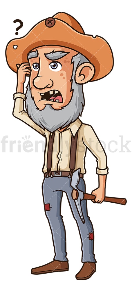 Old Man Mining Gold Cartoon Clipart Vector - FriendlyStock