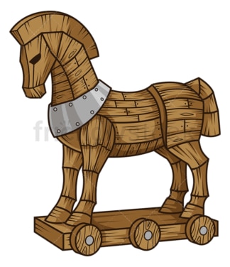 Trojan Horse Cartoon Clipart Vector - FriendlyStock