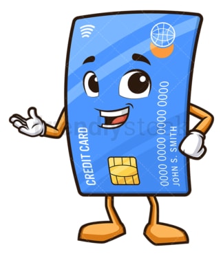 Presenting Debit Card Cartoon Clipart Vector - FriendlyStock