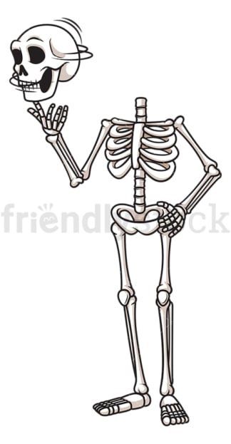 Confused Skeleton Thinking Cartoon Clipart Vector - FriendlyStock