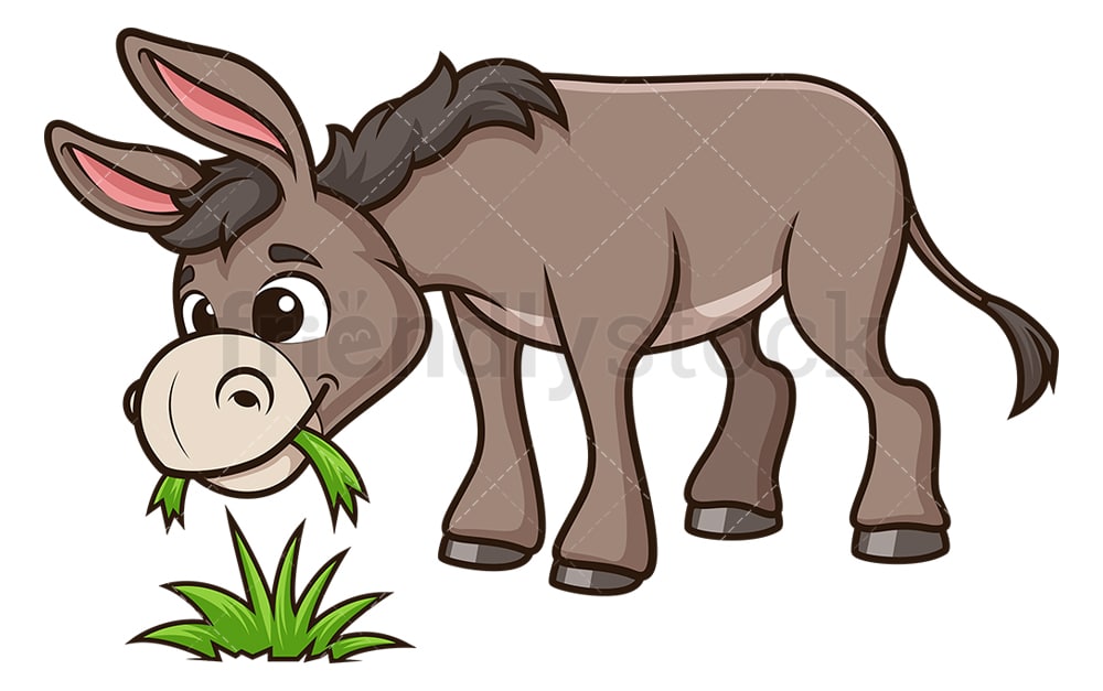 Overloaded Donkey Cartoon Clipart Vector - FriendlyStock