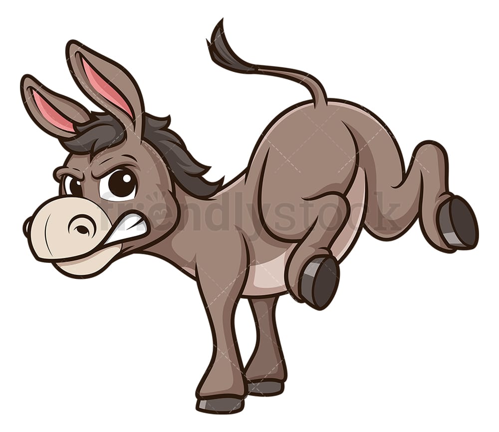 Donkey Running Cartoon Clipart Vector - FriendlyStock