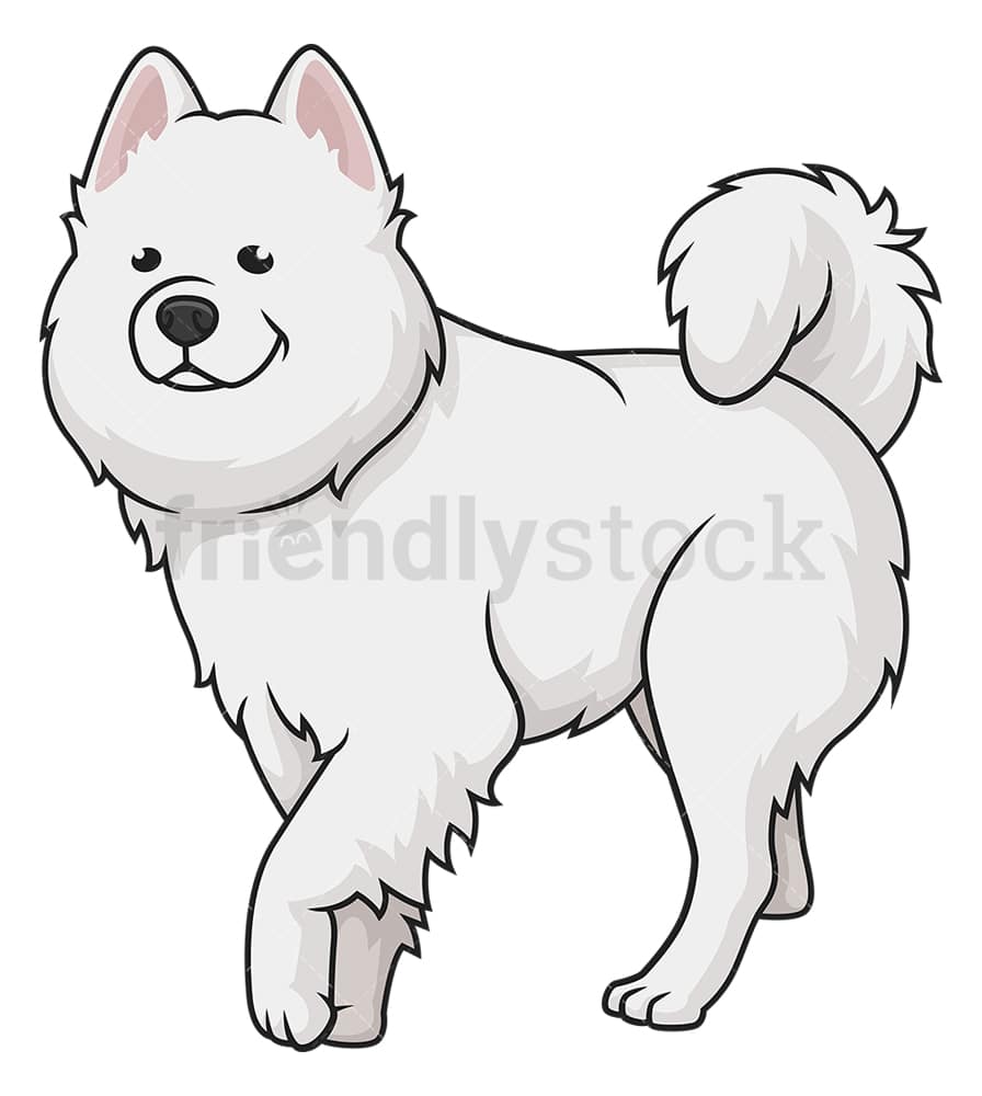 Sleeping Samoyed Cartoon Clipart Vector - FriendlyStock