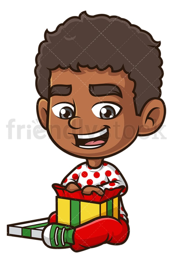 Kids Opening Presents Clipart Vector Collection - FriendlyStock