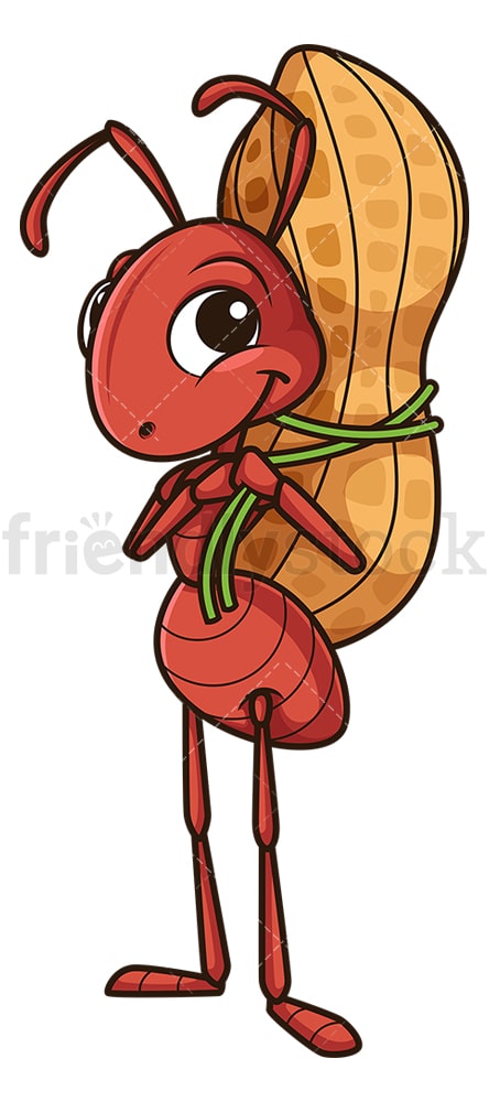 Ant Carrying Food Cartoon Clipart Vector - FriendlyStock