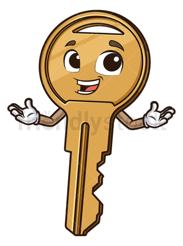 Key Pointing To Phone Cartoon Clipart Vector - FriendlyStock