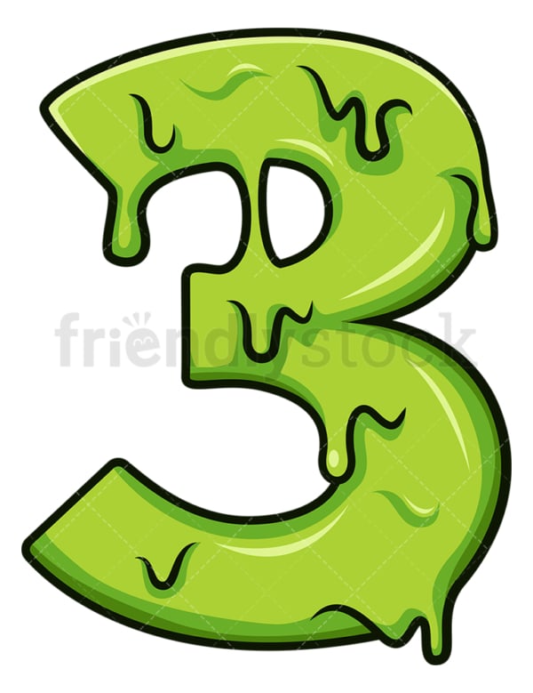 Cartoon Slime Numbers Clipart Vector Collection - FriendlyStock