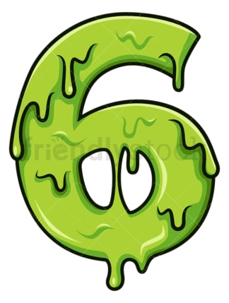 Slime Number 3 Cartoon Vector Clipart - FriendlyStock