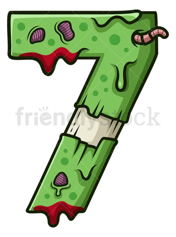 Cartoon Zombie Numbers Clipart Vector Collection - FriendlyStock