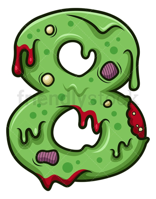 Cartoon Zombie Numbers Clipart Vector Collection - FriendlyStock