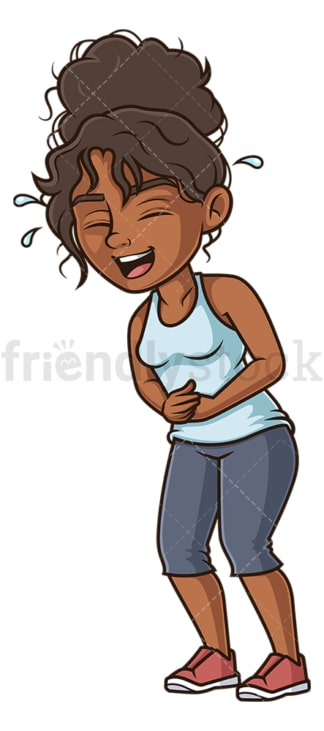 Young Woman Chuckling Cartoon Clipart Vector - FriendlyStock