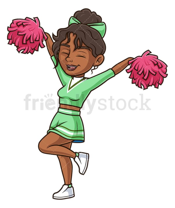 Black Female Cheerleader Clipart Vector Collection - FriendlyStock