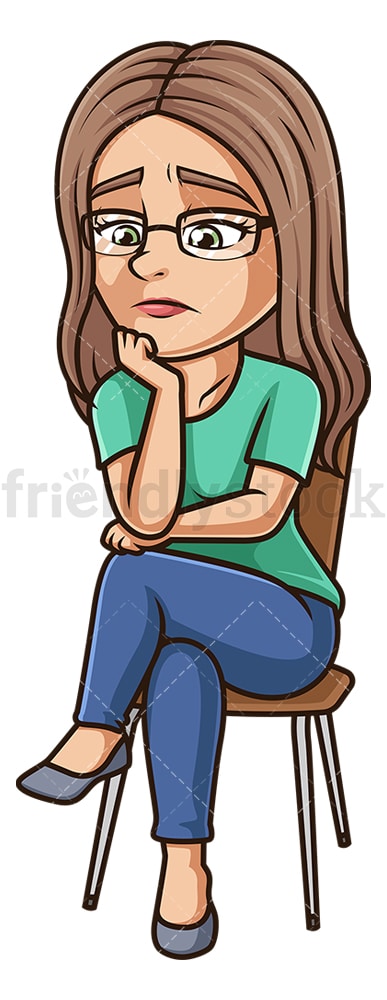 Sad Woman Cartoon Clipart Vector - FriendlyStock