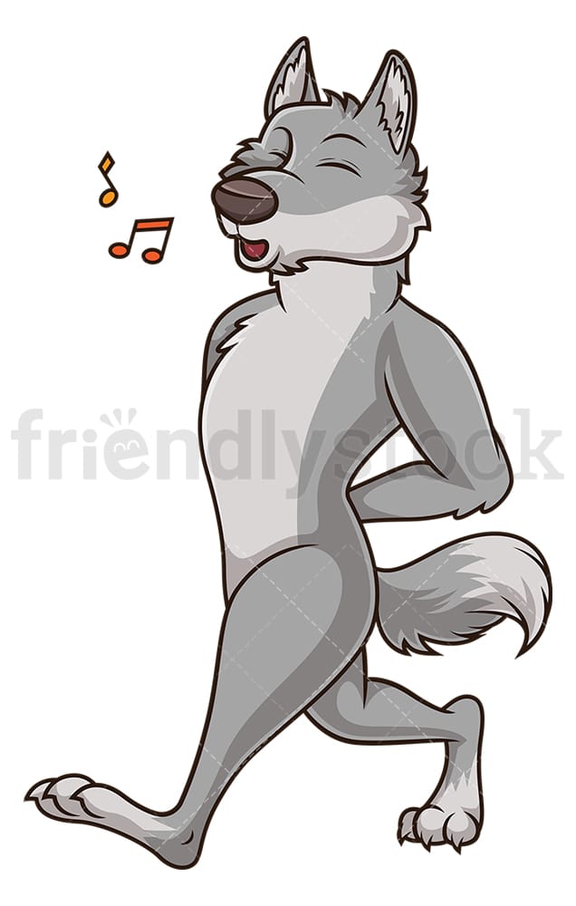 Wolf Blowing Cartoon Clipart Vector - FriendlyStock
