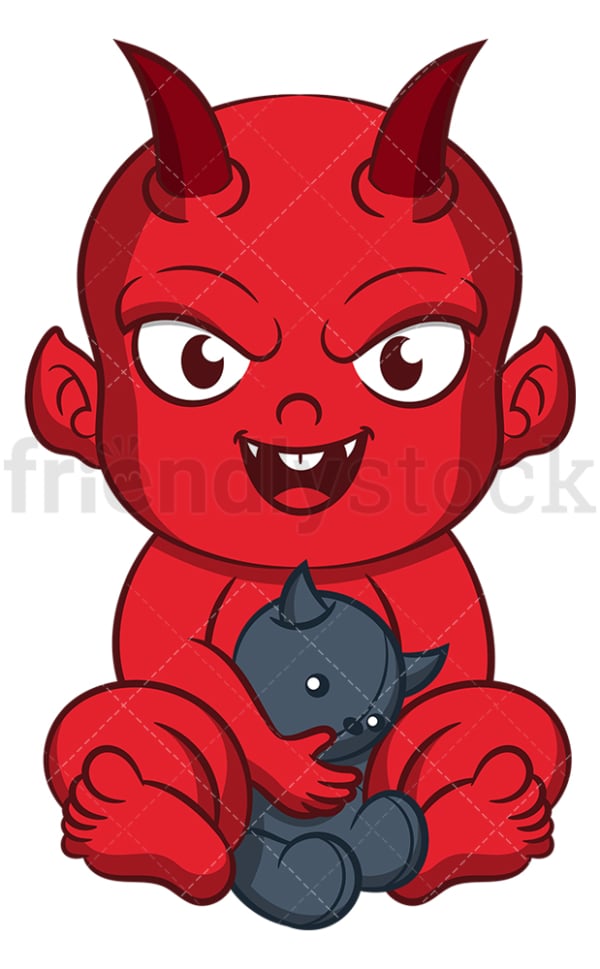 Devil Dog Cartoon Clipart Vector - FriendlyStock