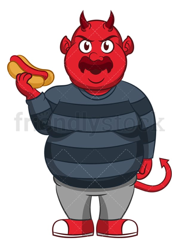Chubby Devil Cartoon Clipart Vector - FriendlyStock