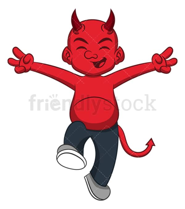 Chubby Devil Cartoon Clipart Vector - FriendlyStock