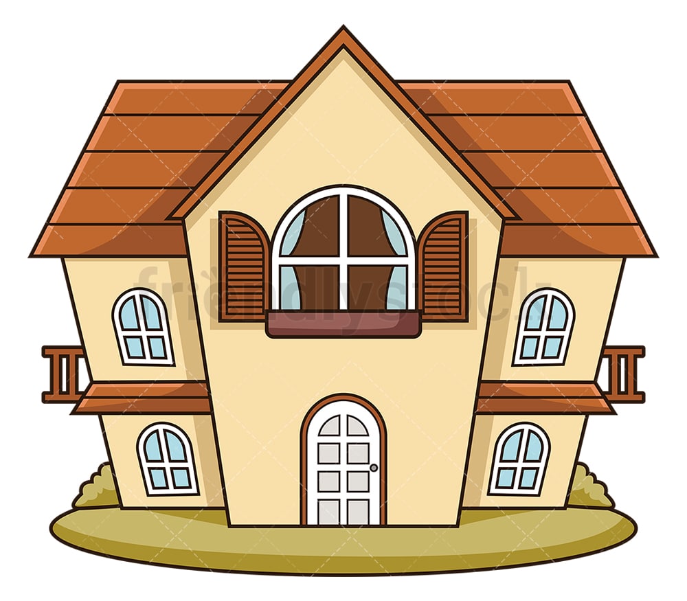 Small House Cartoon Clipart Vector - FriendlyStock