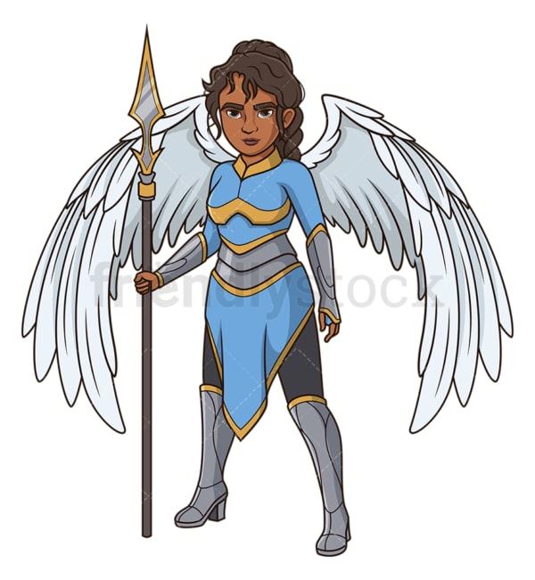 Fierce Valkyrie Cartoon Clipart Vector - FriendlyStock