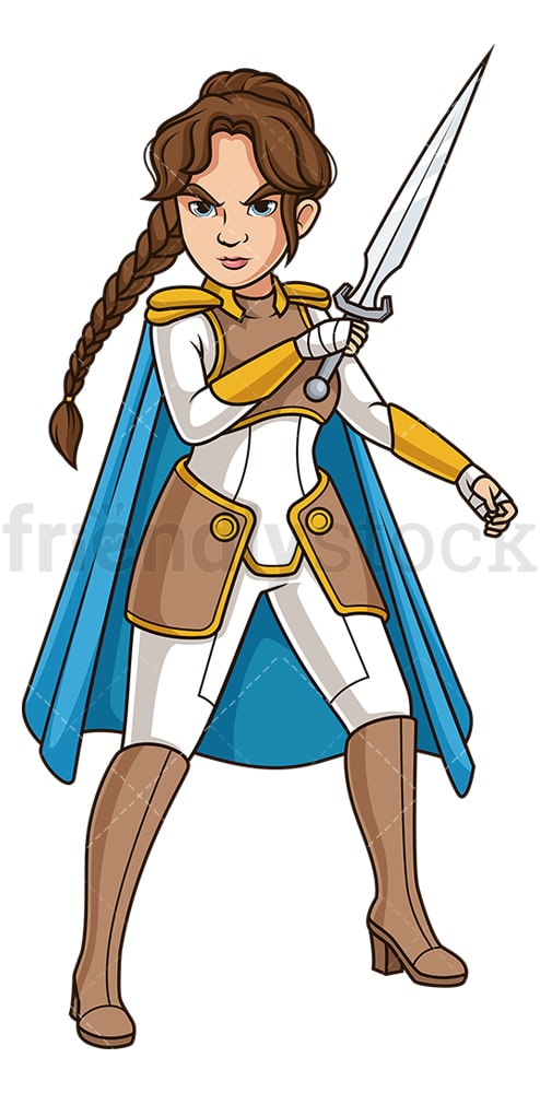 Valkyrie Holding Bow Cartoon Clipart Vector - FriendlyStock