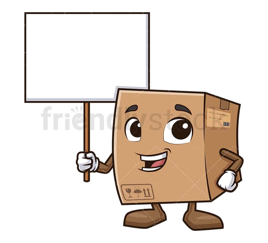 Delivery Box Empty Sign Cartoon Clipart Vector - FriendlyStock