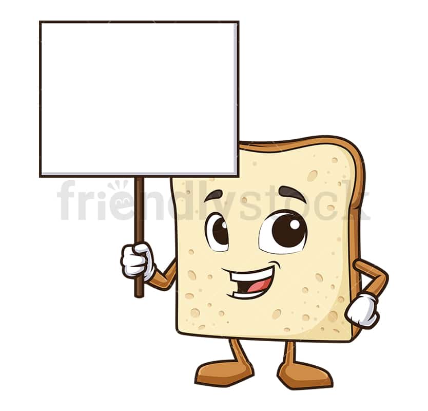 Toast Bread Blank Sign Cartoon Clipart Vector - FriendlyStock