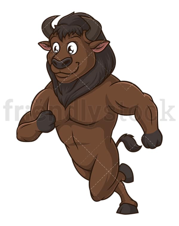 Bison Cartoon Character Vector Collection - FriendlyStock