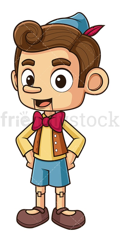 Cute Pinocchio Cartoon Clipart Vector - FriendlyStock